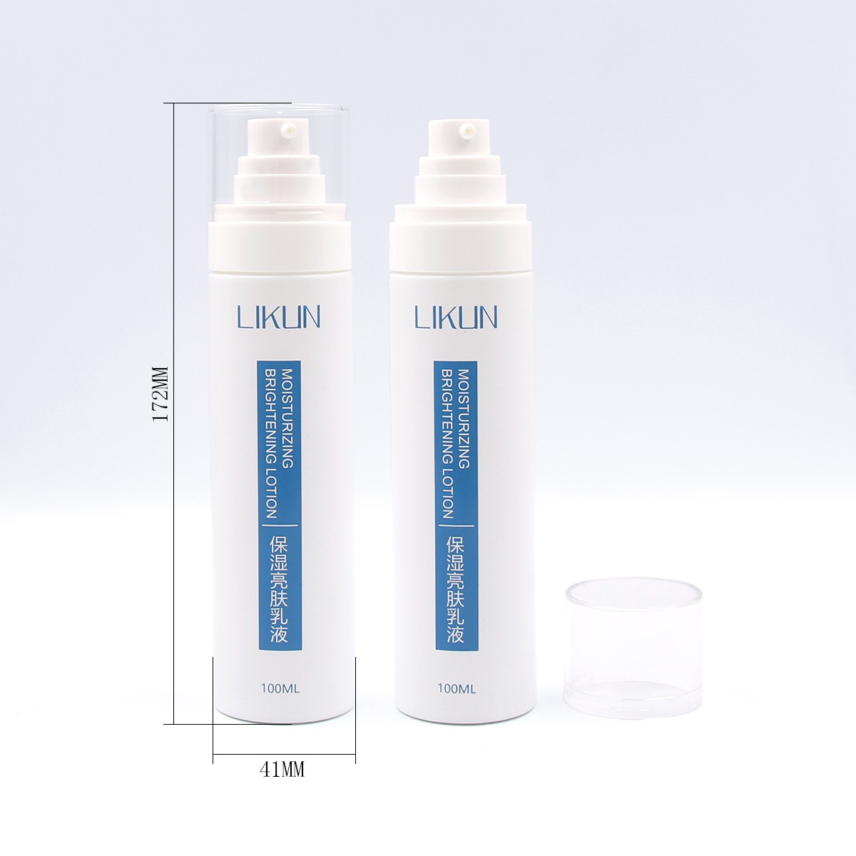 China 100mL glass bottle classic straight-sided profile with flat ...