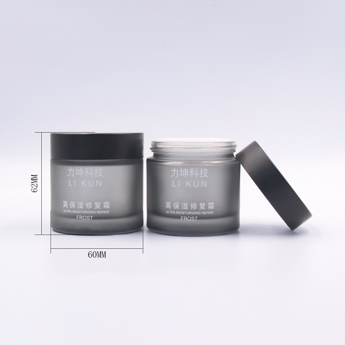 China 60g cream jar with a sleek aluminum lid wholesale glass jar ...